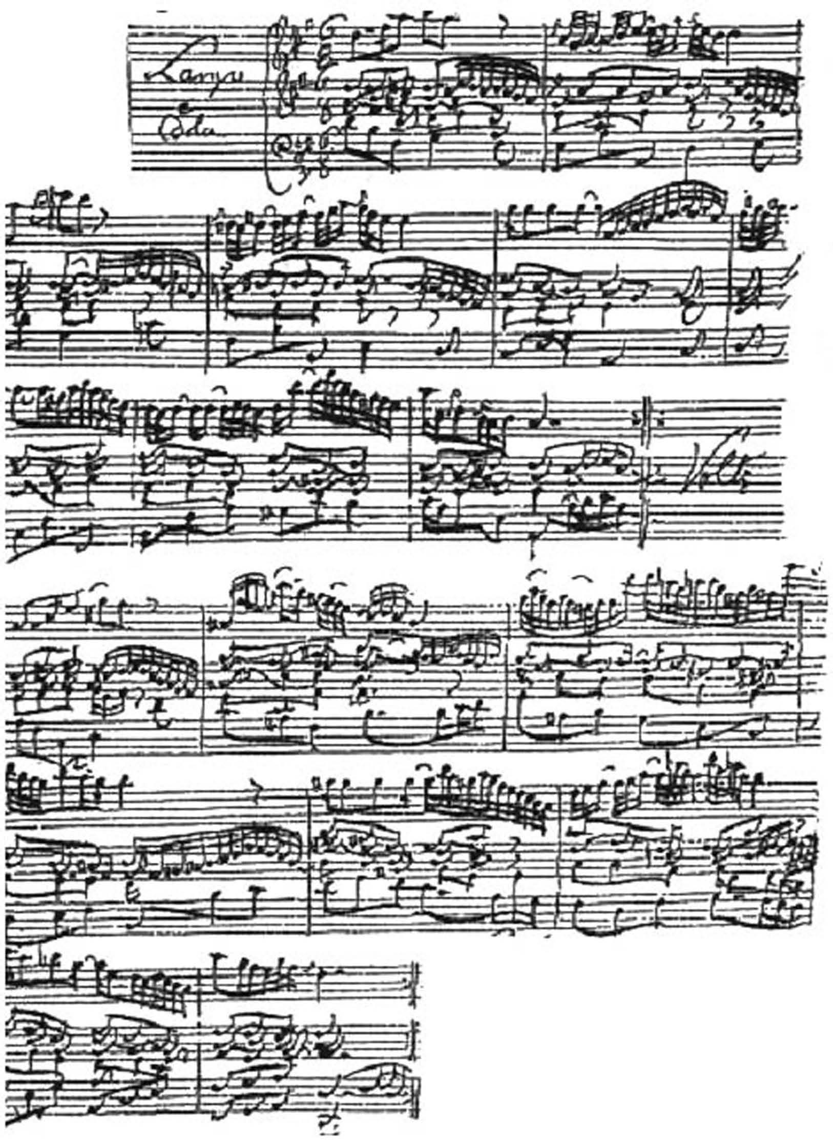 Facsimile do manuscrito autógrafo de Bach. Mus.ms Bach, p. 975 ...